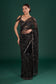 Buy Black Net Saree with Cutdana & Sequin Embroidery | RIYAASAT